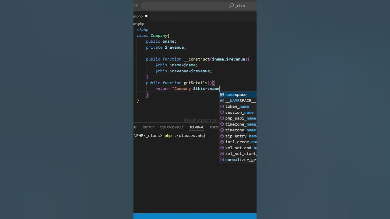 Php Class Oop Php Coding Software Developer Object Oriented Programming Youtube
