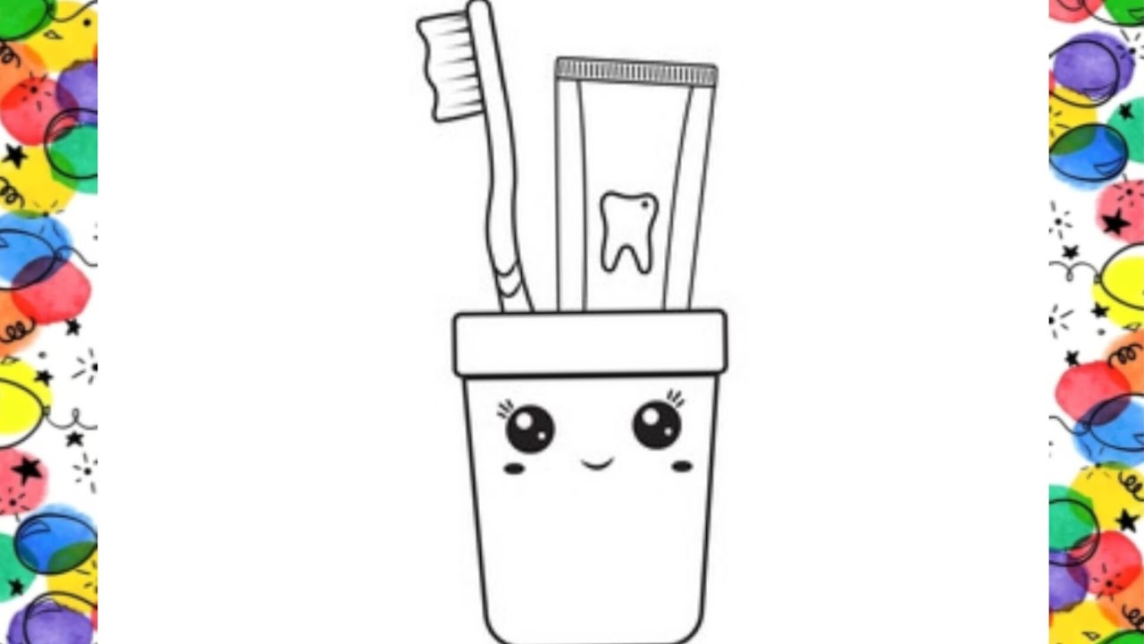 Toothpaste and Toothbrush Colouring //Easy Colouring For Kids and ...