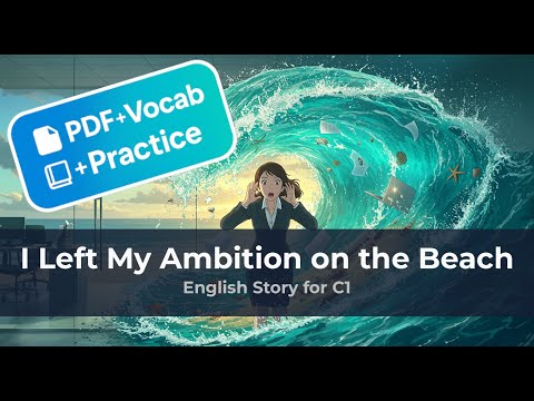 English Story (C1) - 🏖️ I Left My Ambition on the Beach | FREE PDF + Vocabulary + Exercises Inside!