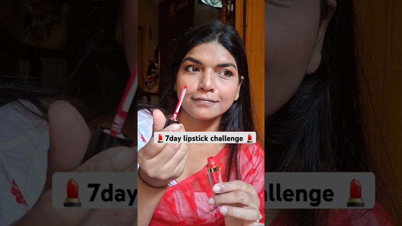 7 day lipstick challenge, brown girls lipstick challenge,let's try Red ...