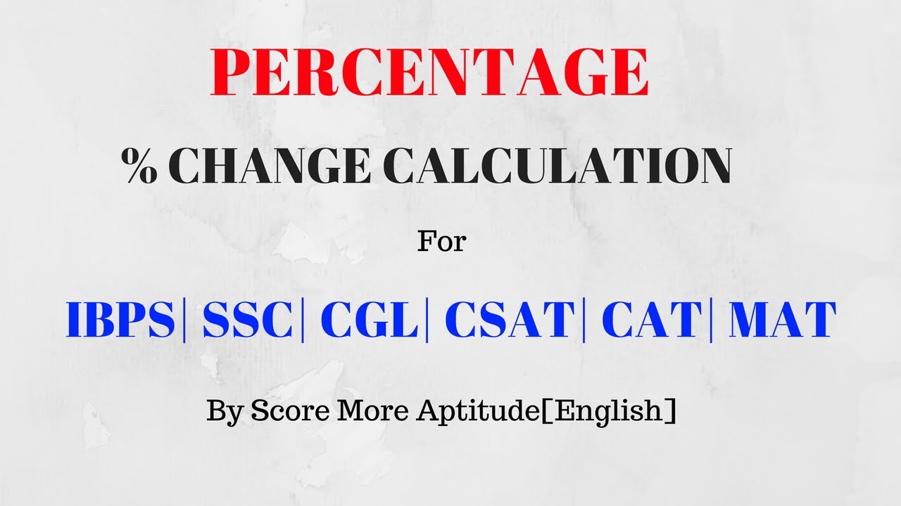 Percentage Aptitude Tricks | Percentage Change Calculation - YouTube