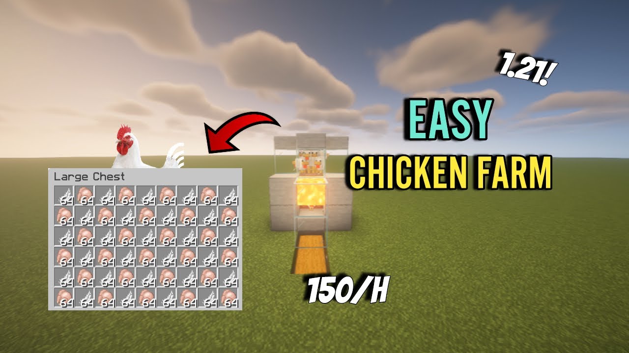 Minecraft EASY Chicken Farm 1.21+ Tutorial - YouTube