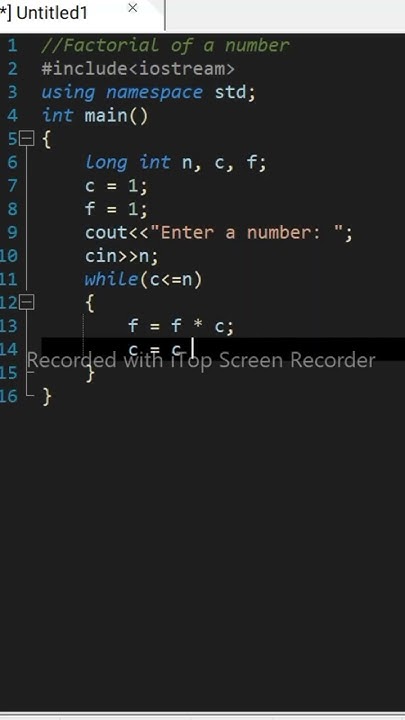 Factorial In C 🔥😱😱 Cpp Programing Coding Area Youtubeshorts Youtube