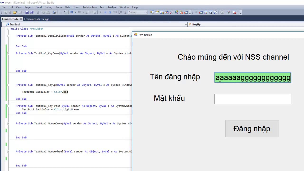 Visual basic | VB Bài 3 (P4):Một số sự kiện thường gặp, sự kiện KeyDown ...