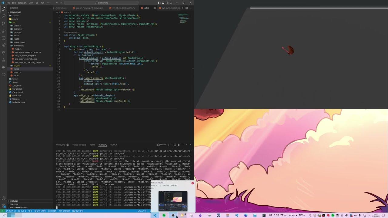 IceWarfare - day 20 #bevy #gamedev (back to bevy, avian, bevy 0.14, movement animations) - YouTube