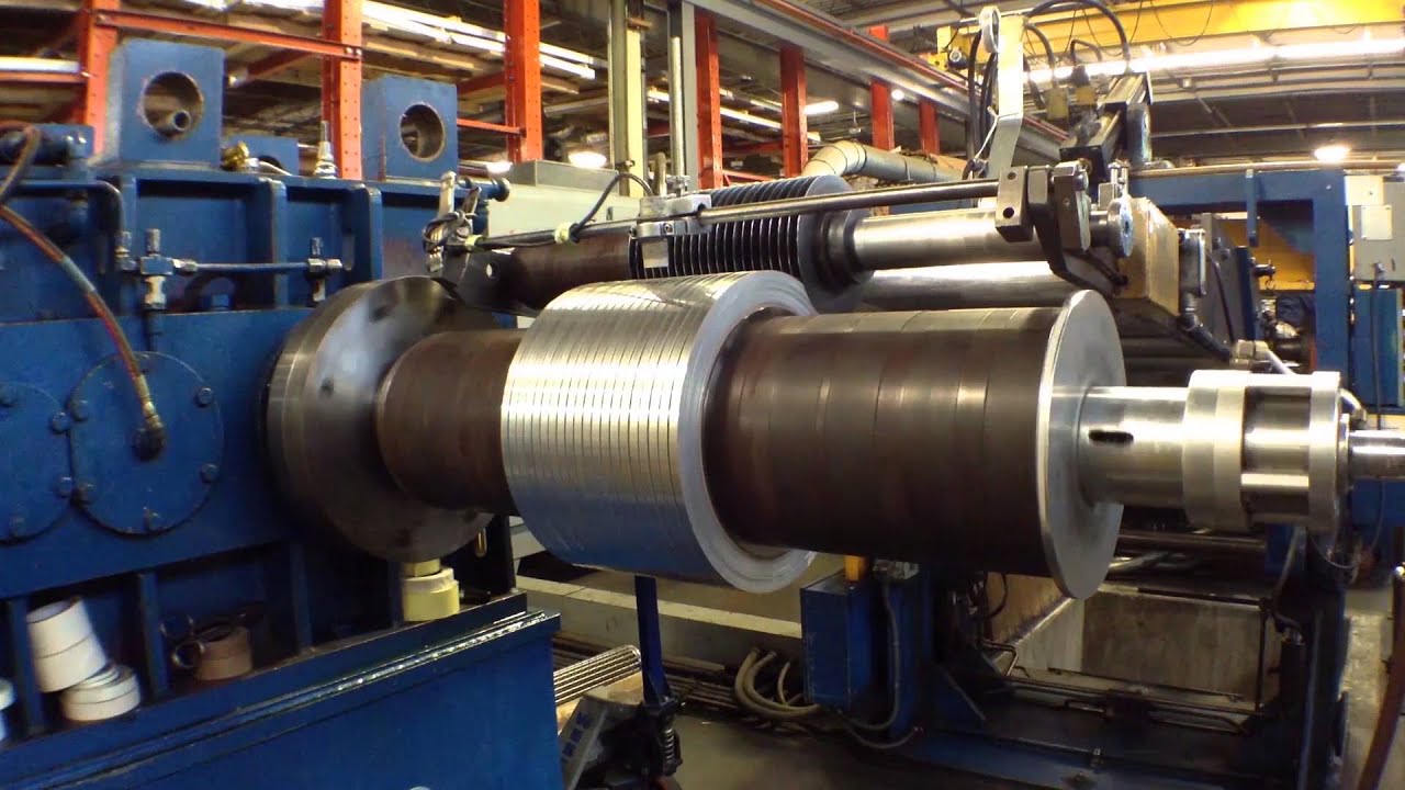 Lynch Metals Slitting Line: Dual Ruesch Slitters - YouTube