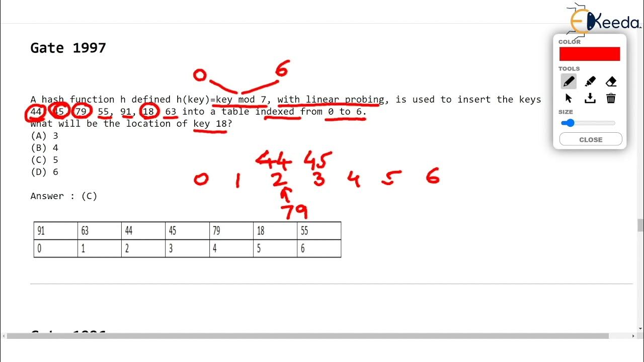Hash Search Questions Part 2 | GATE | COMPUTER SCIENCE ENGINEERING - YouTube