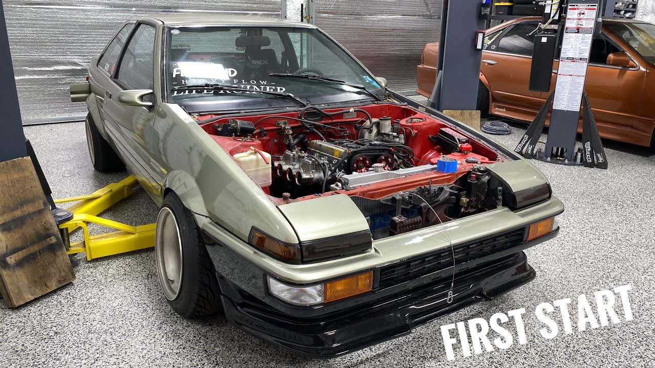 AE86 vintage nostalgia build. part 2. Webers and first startup! - YouTube