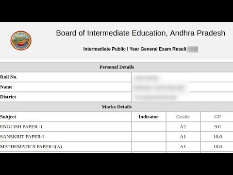 AP Board Inter Result Check 2020 , Andhra Pradesh Board Inter Result ...