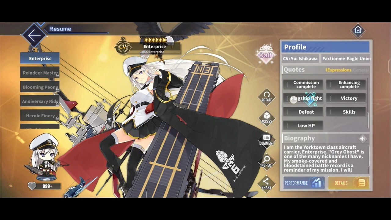 Azur lane Enterprise Voice line - YouTube