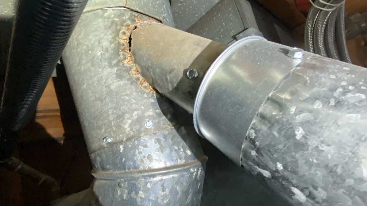Furnace Bad pipe chimney - YouTube
