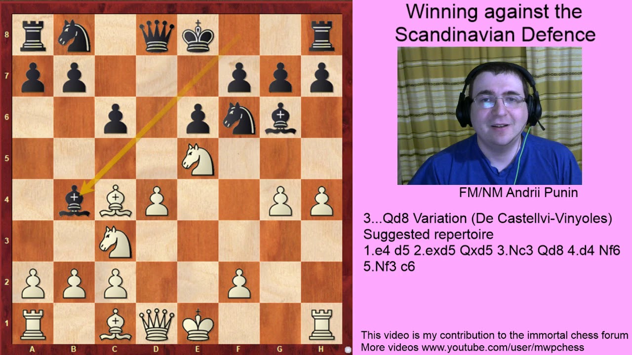 Chess - Scandinavian (for white) - 2.exd5 Qxd5 3.Nc3 Qd8 4.d4 Nf6 5.Nf3 ...