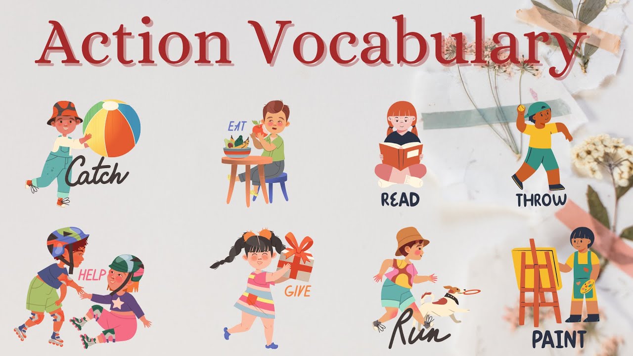 Action Vocabulary| Learn action verbs vocabulary in English with ...