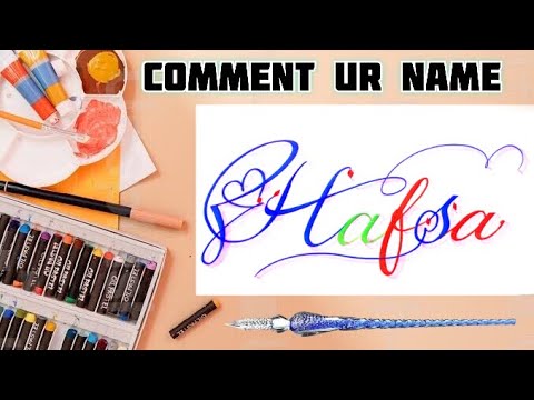 Hafsa Name Signature Calligraphy Status | How to Draw, Cursive ...