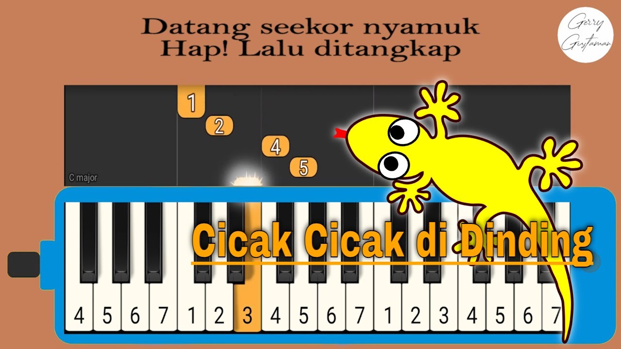NOTASI ANGKA PIANIKA CICAK CICAK DI DINDING - YouTube