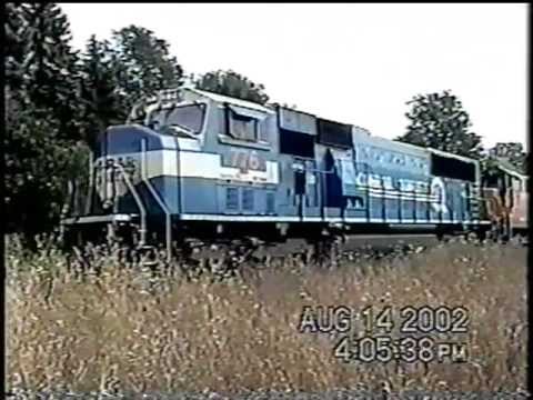 CSX train Q622 with a new look. 8-14-2002 - YouTube