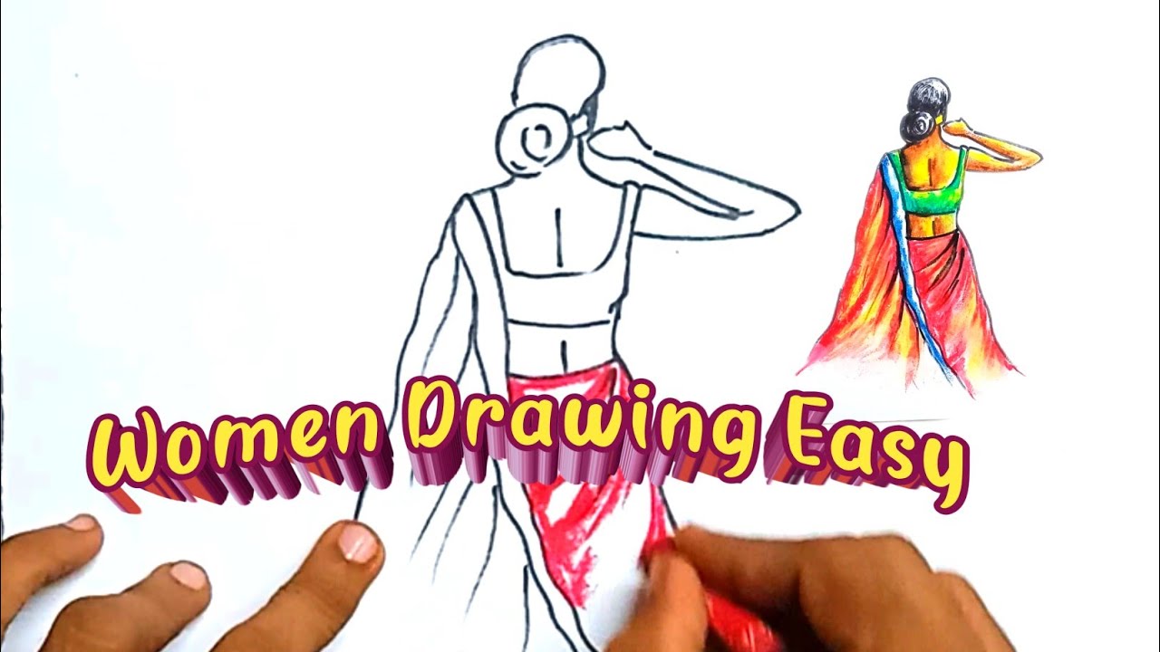Women Drawing Easy Step By Step/महिलाओं के लिए चित्र बनाना आसान ...