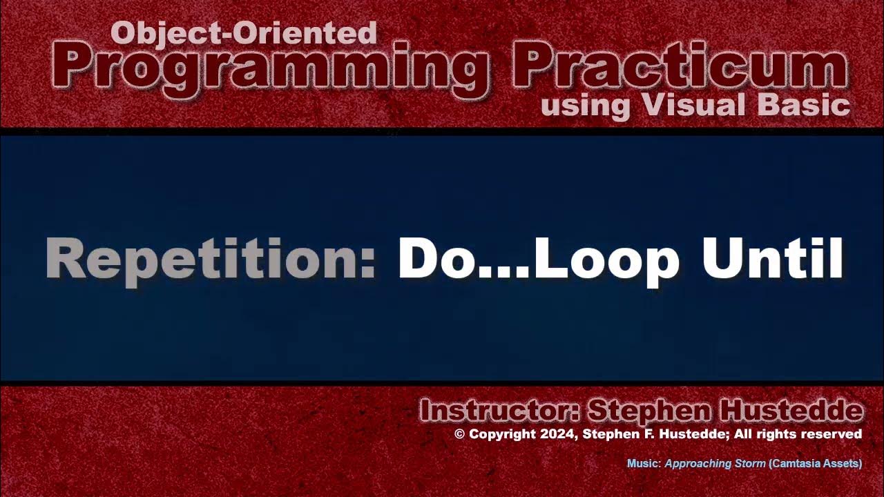 OOP Programming (VB) - 07K Do...Loop Until - YouTube
