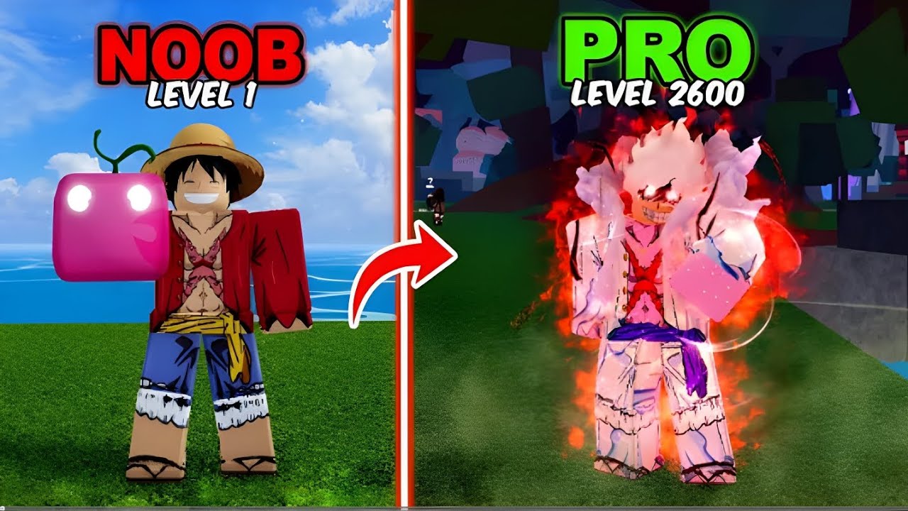 Noob to Pro as Luffy using the Rubber Fruitin Blox Fruits! Level 1 to ...