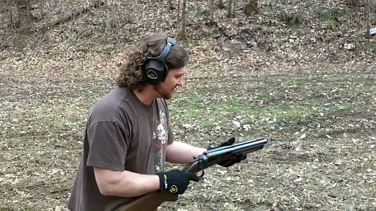 Double Barrel 2 slugs out of 12ga shorty - YouTube