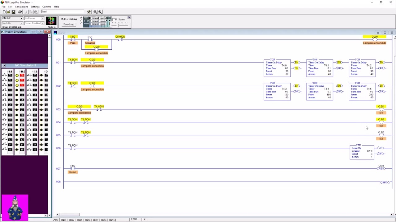 Simulación de secuencia de 3 motores en LogixPro - YouTube