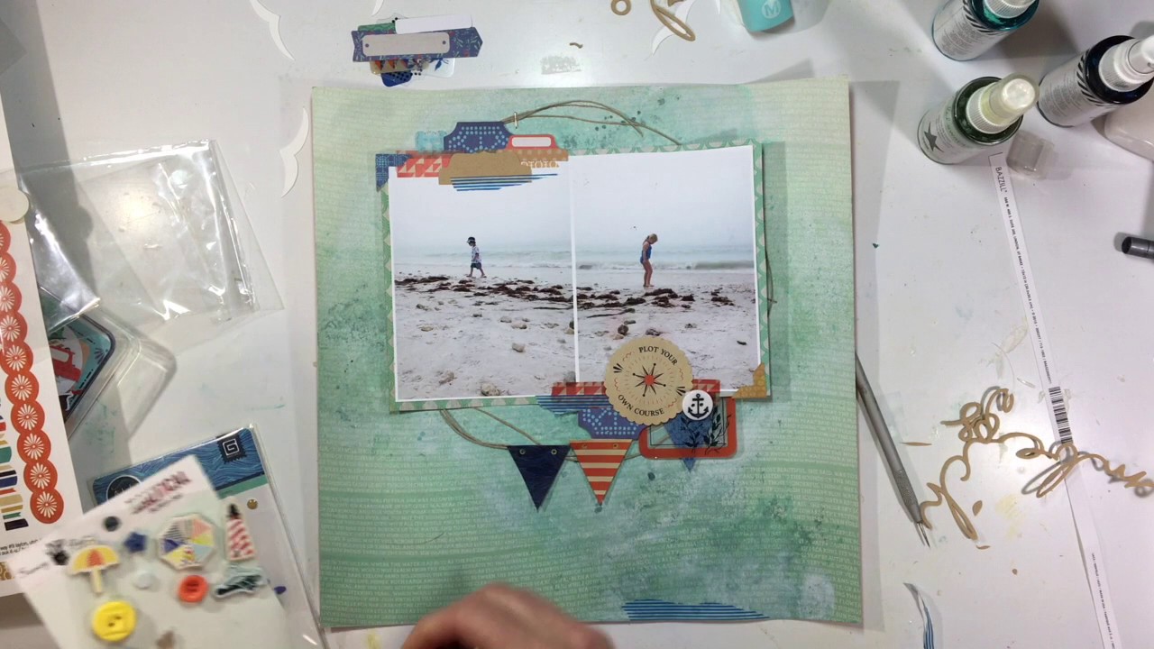 Summer Scrappin' Day 6- Scrapbooking Process Video #100- "Beach Combers ...