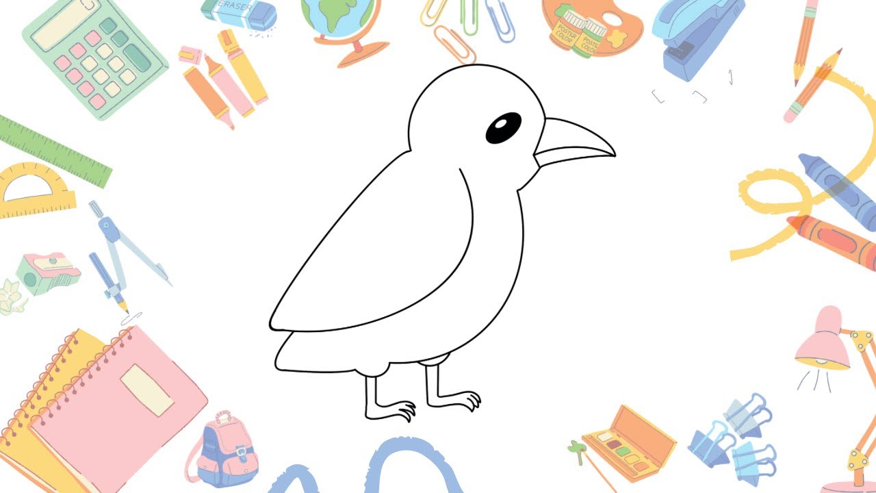 How To Draw A Crow- Playing and Colouring For Kids - YouTube