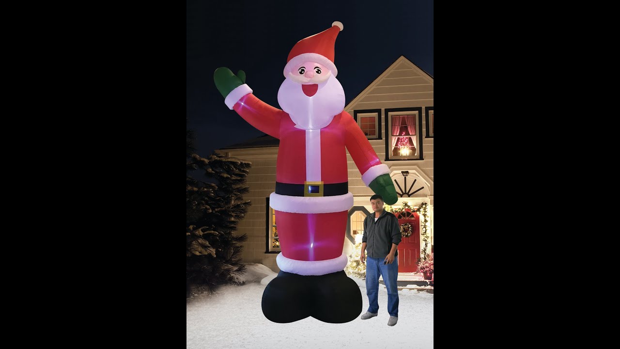 Occasions Christmas 20 ft Santa Inflatable - YouTube