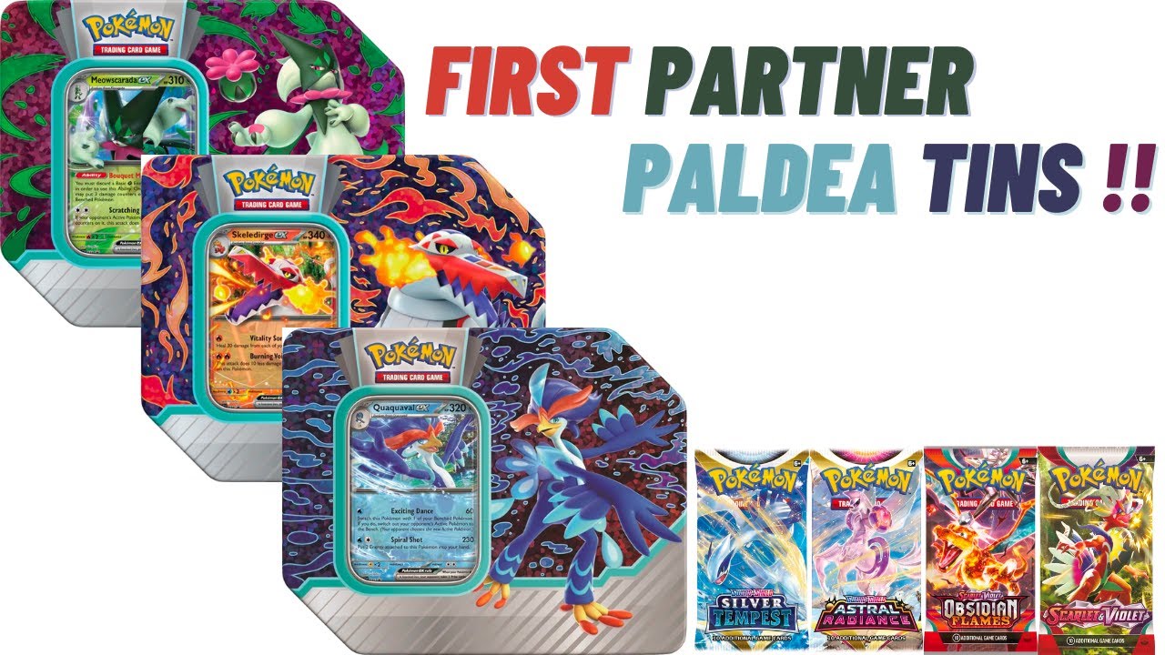 Paldea First Partner Tins Opening - YouTube