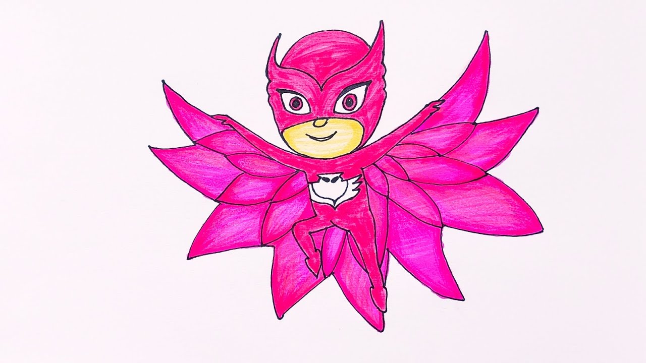 Cute/Easy Owlette From PJ Masks Coloring | How to colour Owlette From ...
