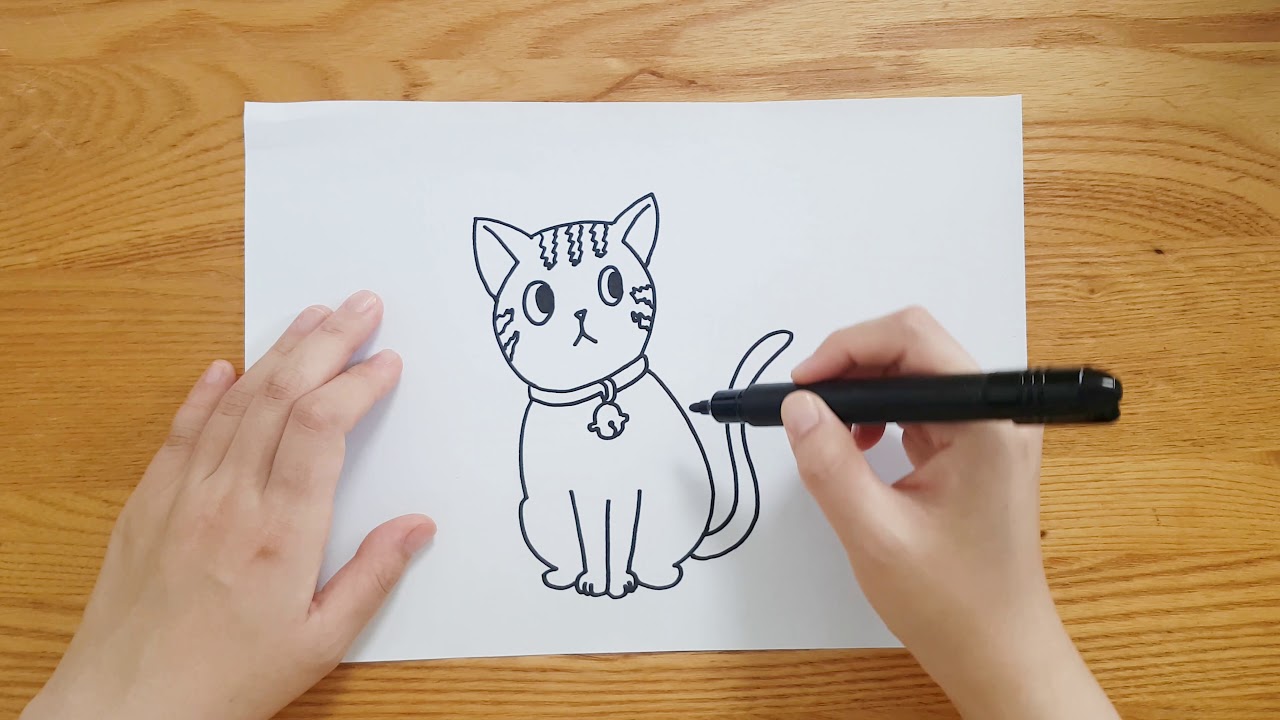 How to Draw a Cat for Kids - Cat Drawing Lesson Step by Step - YouTube