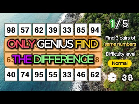 ONLY OVER 130 IQ CAN FIND ALL Find 3 pairs of identical numbers ...