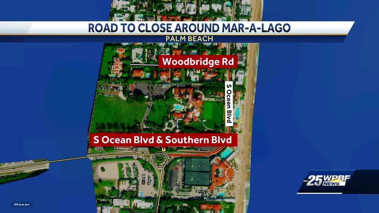 South Ocean Boulevard near Mar-a-Lago to close - YouTube