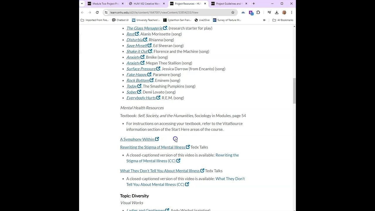 SNHU HUM 102 Module 2 Assignment Explanation - YouTube