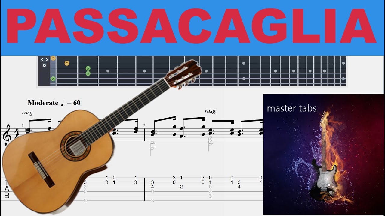 #PASSACAGLIA#GEORGE FRIDERIC HANDEL#|Guitar Tab| TUTORIAL#Mastertabs# ...