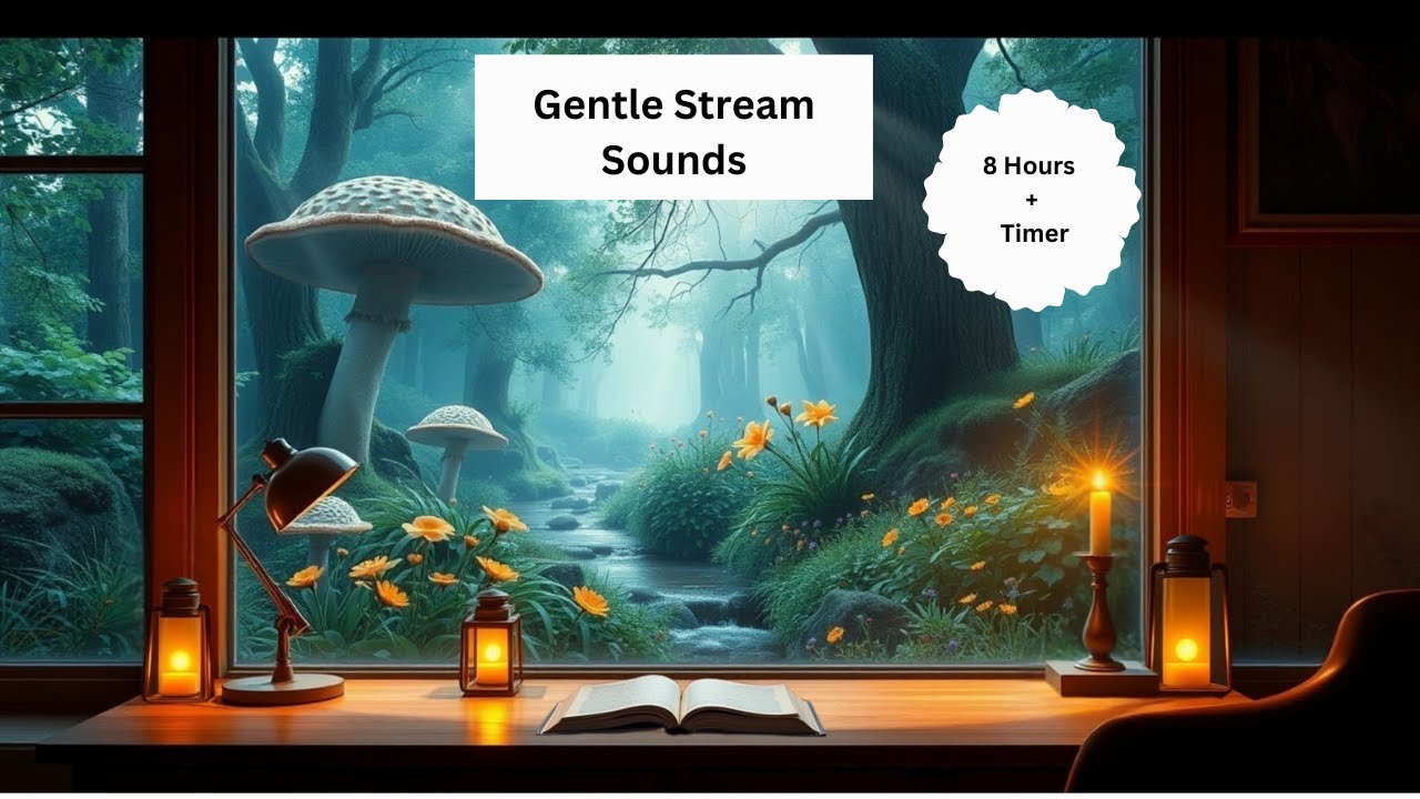 Gentle Stream Sounds for Study | 8 Hours with Timer - YouTube