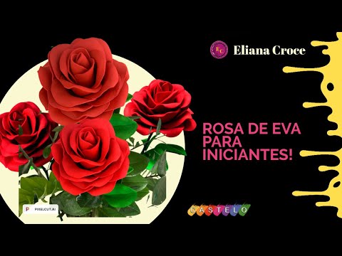 Como fazer Rosa de EVA, simples e prática de fazer sem frisadores.