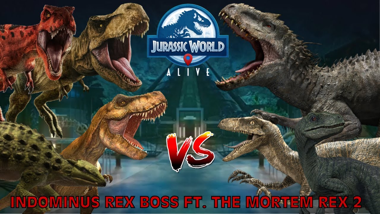 Indominus Rex Boss FT. The Mortem Rex 2 - Jurassic World Alive - YouTube