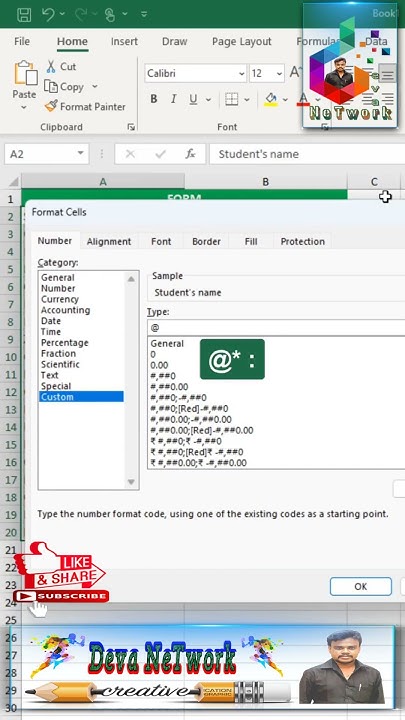 Column custom format in excel 111 - YouTube