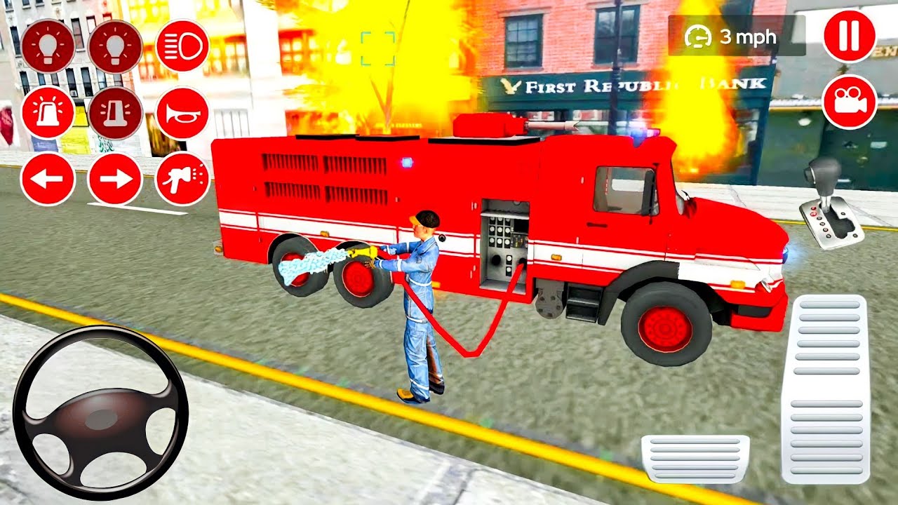 Fire Engine Truck Driving Simulator Game||Real Firefighter Android ...