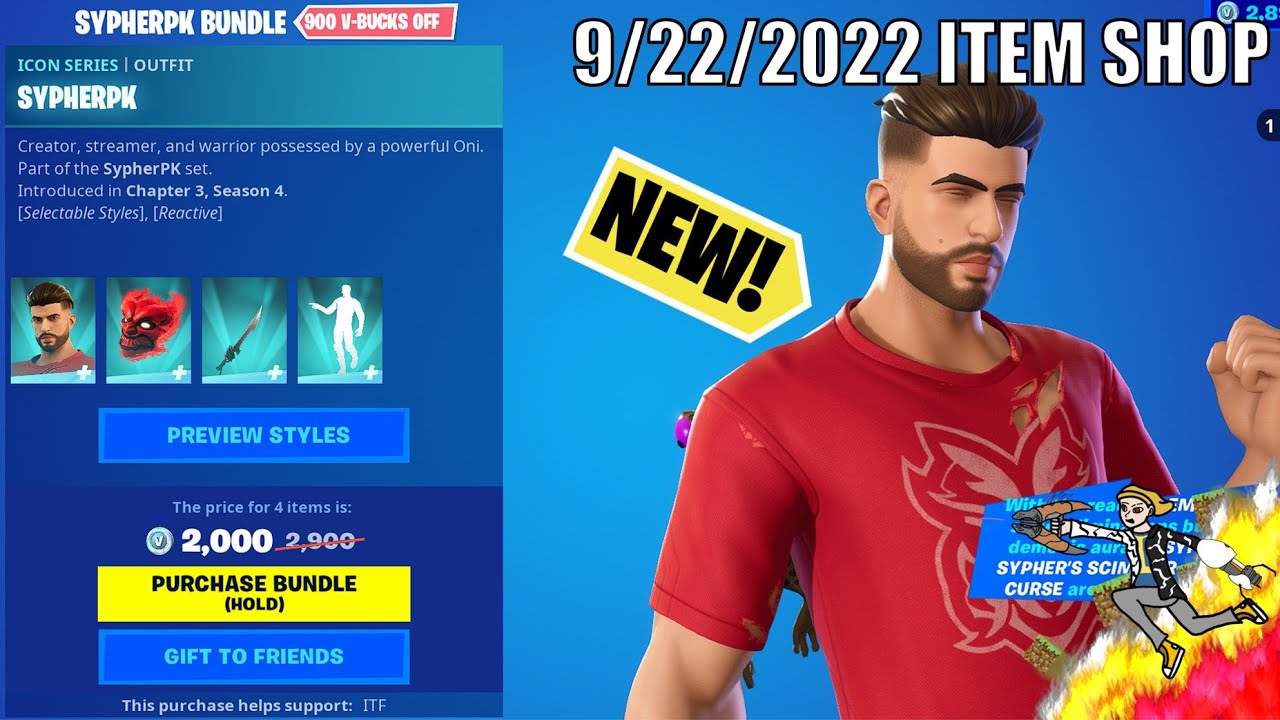 *NEW* SypherPK Icon Series Skin Bundle! | Fortnite Item Shop (22/9/2022) - YouTube