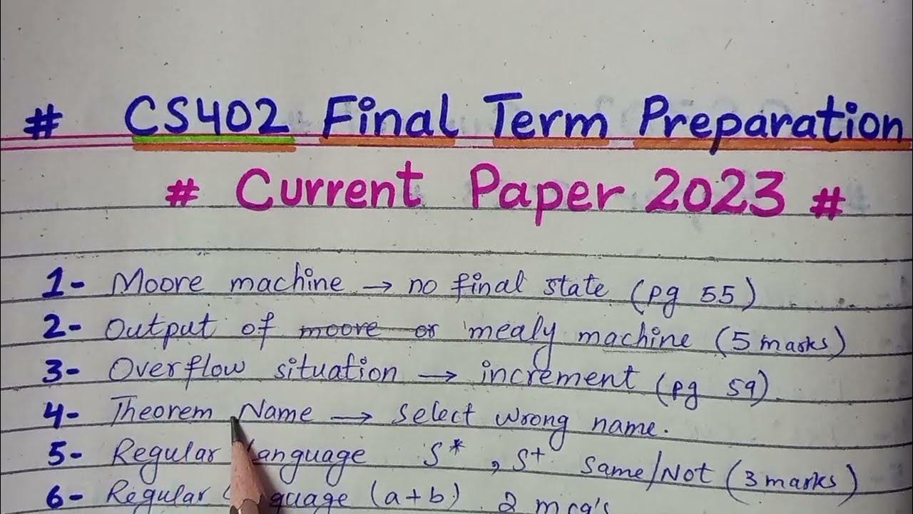 CS402 current paper || final term preparation|| - YouTube