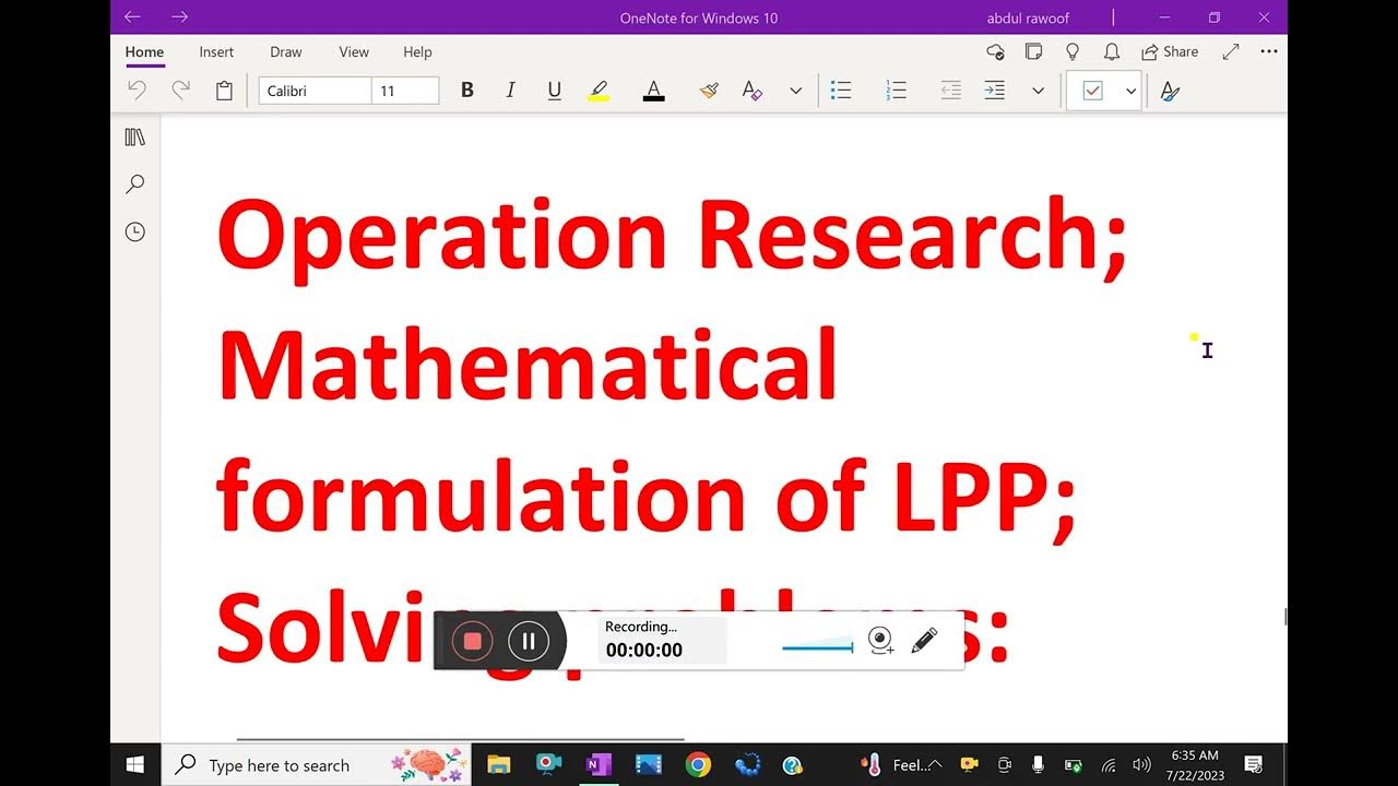 Operation Research : - ( Mathematical formulation of LP ) - 9. # ...