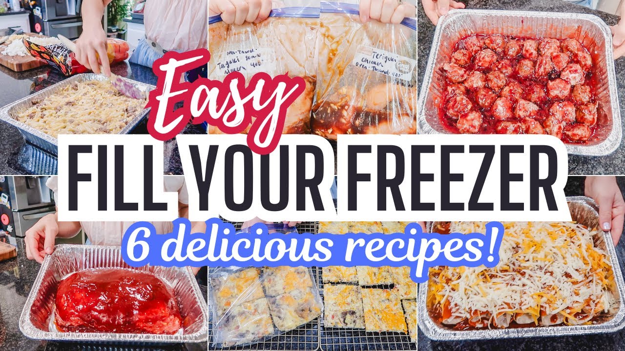 Easy Freezer Prep//FILL your FREEZER with 6 Easy Recipes! - YouTube