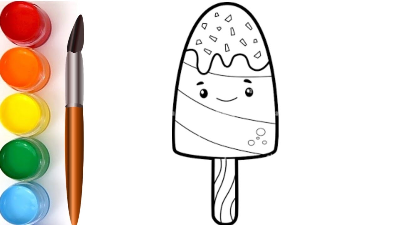 how to draw a cute icecream for kids and toddler, esey drawing lesson ...
