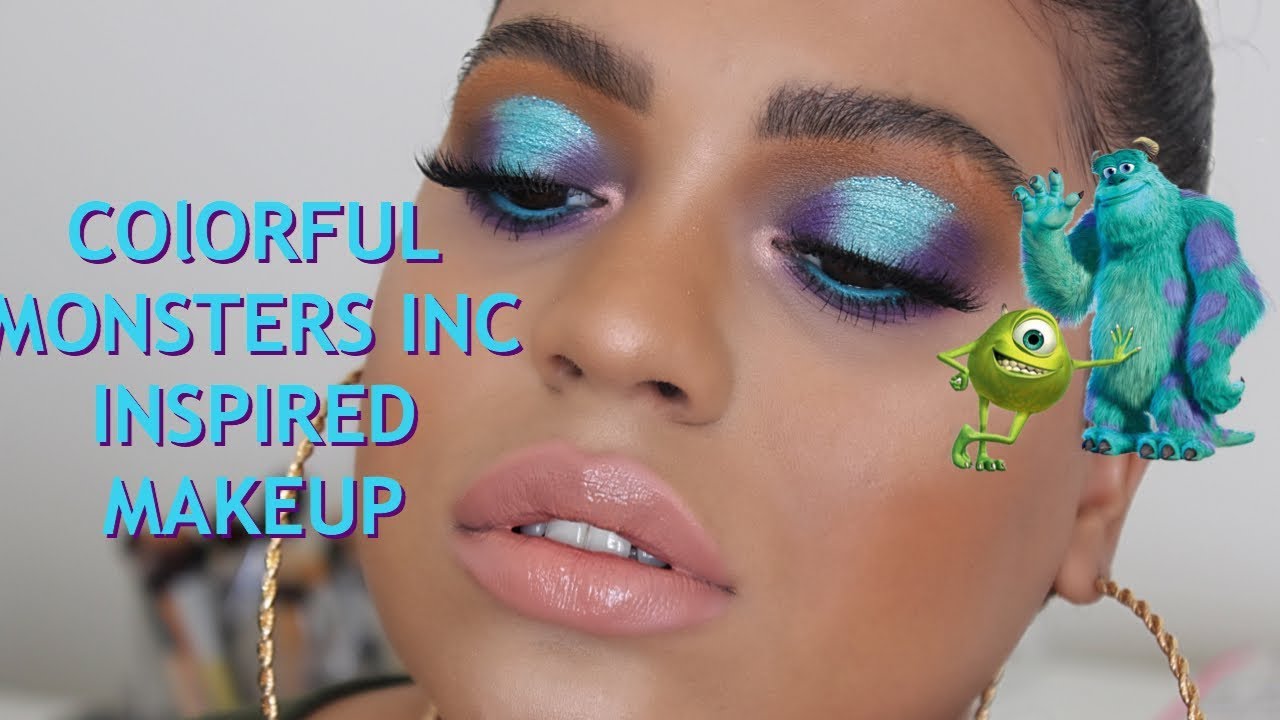 COLORFUL GLAM MAKEUP | MONSTERS INC INSPIRED MAKEUP - YouTube