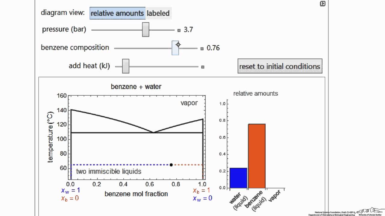 Immiscible Liquids on T-x-y Diagram (Interactive Simulation) - YouTube
