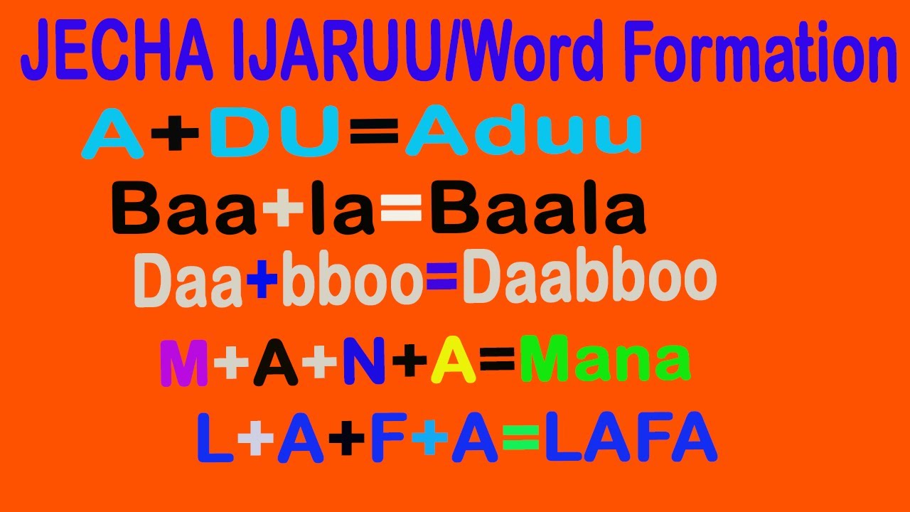 Jecha Ijaaruu/Word Information. - YouTube