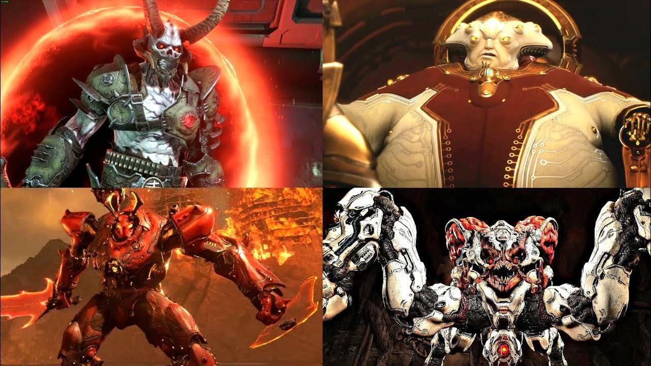 DOOM TRILOGY - All Boss Intros & Glory Kills (PS5 PRO Enhanced 4K ...