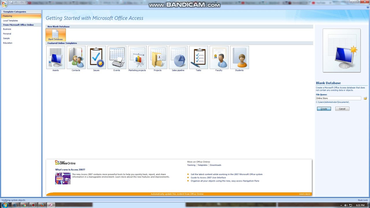 Microsoft Access - Creating Database - YouTube